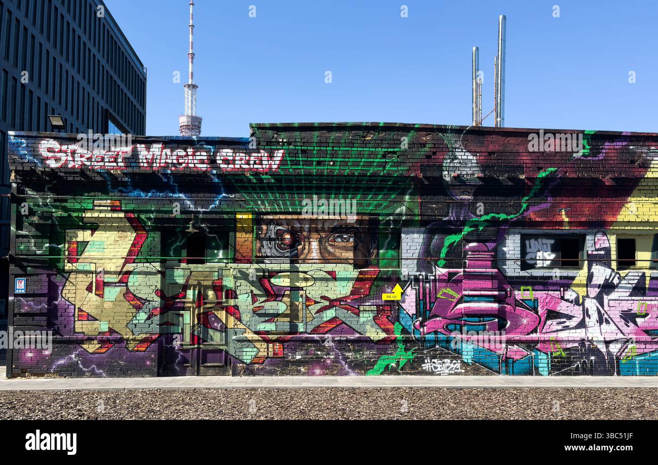 Kiev, Ukraine - March 20, 2025 - graffiti in the Unit City residential ...