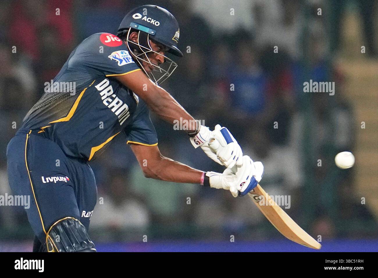 Gujarat Titans' Sai Sudharsan plays a shot during the Indian Premier ...