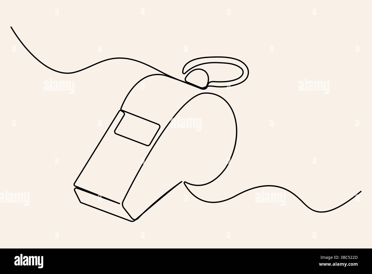 Continues single line drawing of a sports referee's whistle outline ...