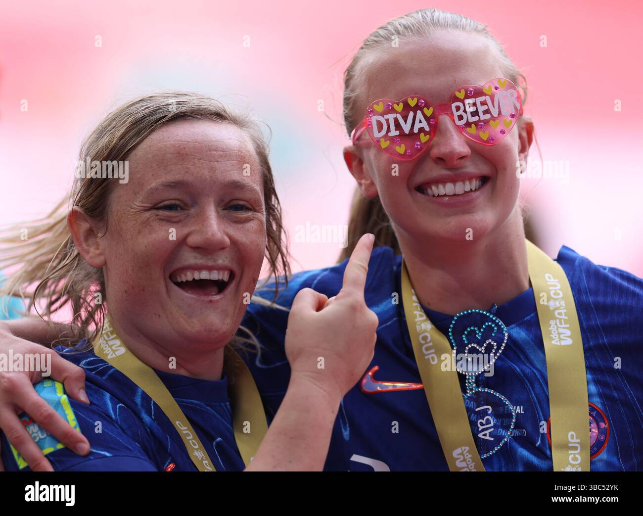 London, England, 18th May 2025. Aggie Beever-Jones (R) wears glasses ...