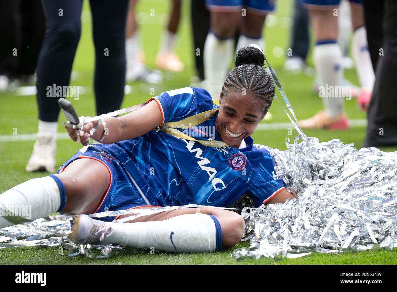 LONDON, ENGLAND - MAY 18: Naomi Girma of Chelsea Women during the Adobe ...