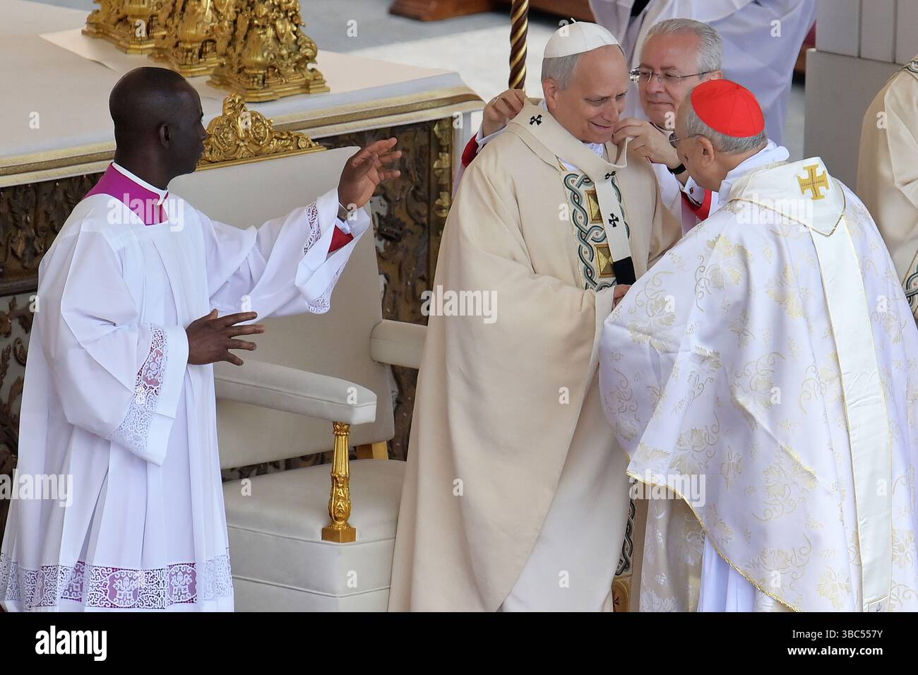 Vatican City, Vatican City. 18th May, 2025. The Mass of the beginning of the Pontificate of Pope ...