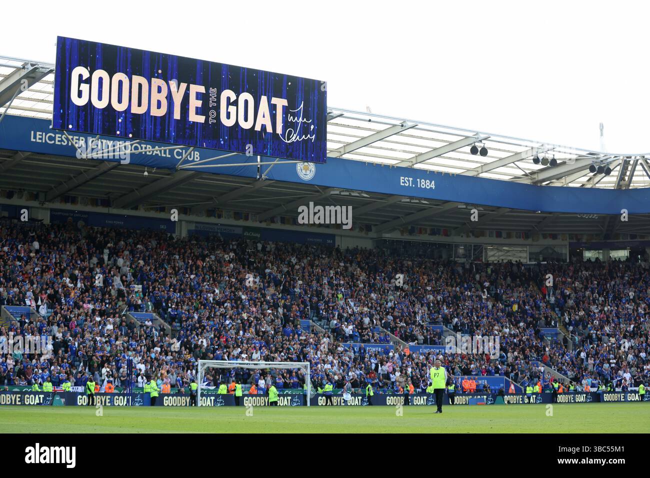The stadiums big screen displays a tribute to Leicester City's Jamie ...