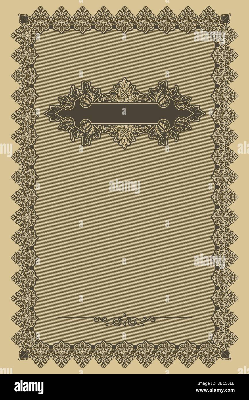 Vintage background with decorative retro style border Stock Photo - Alamy
