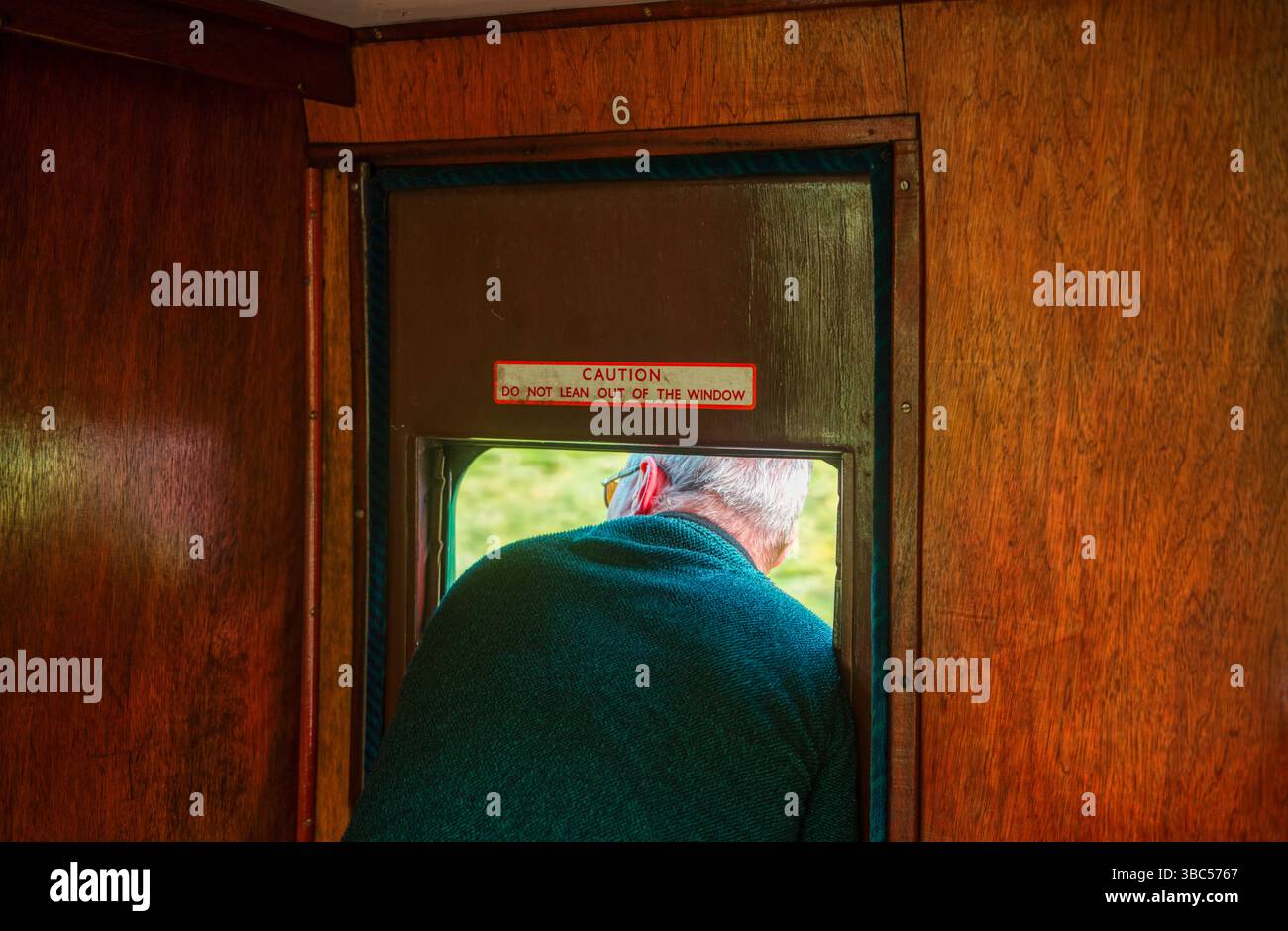Caution, do not lean out of window. Risky behaviour, Watercress Line ...