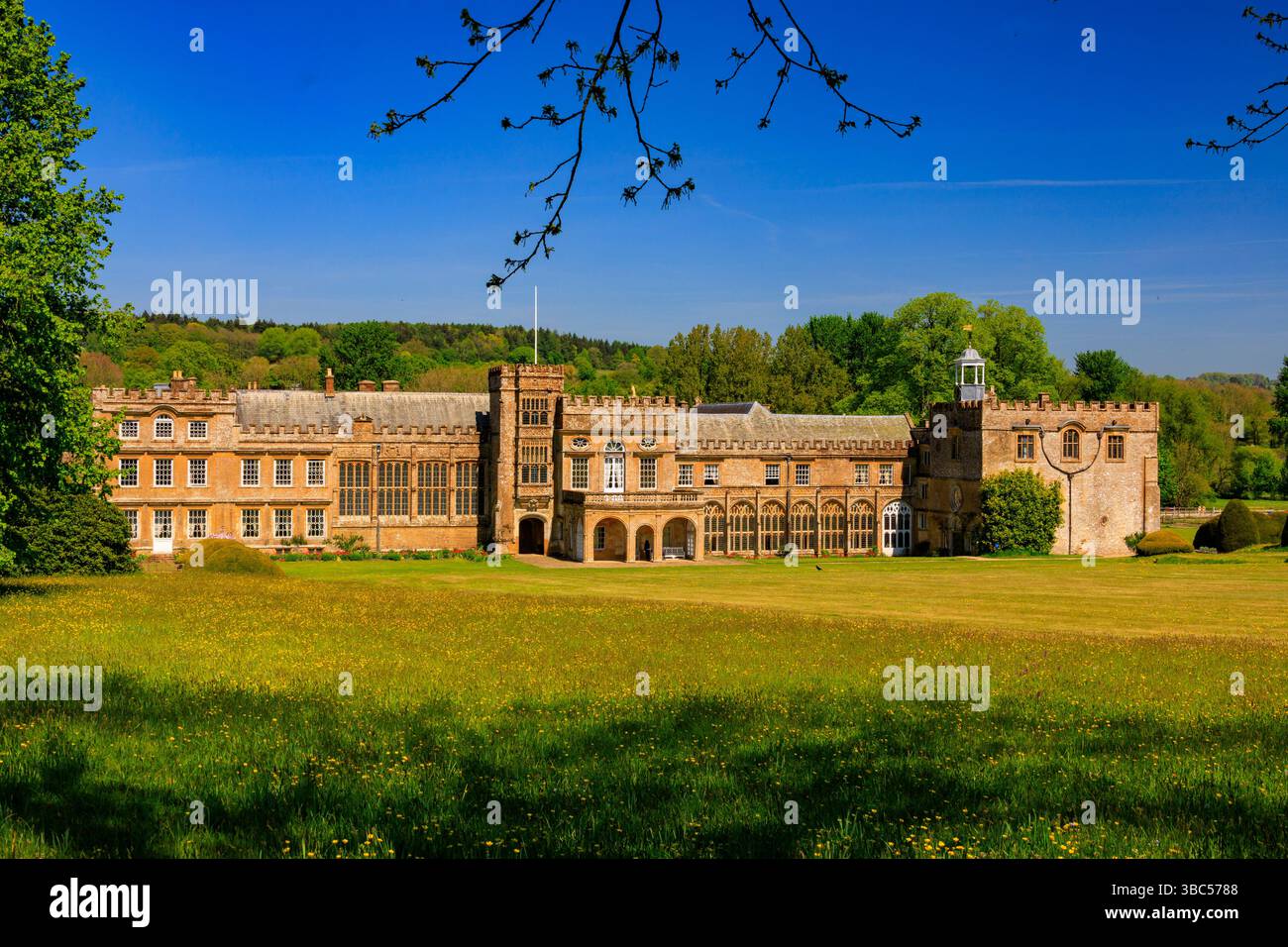 The impressive south front of Forde Abbey, Dorset, England, UK Stock ...