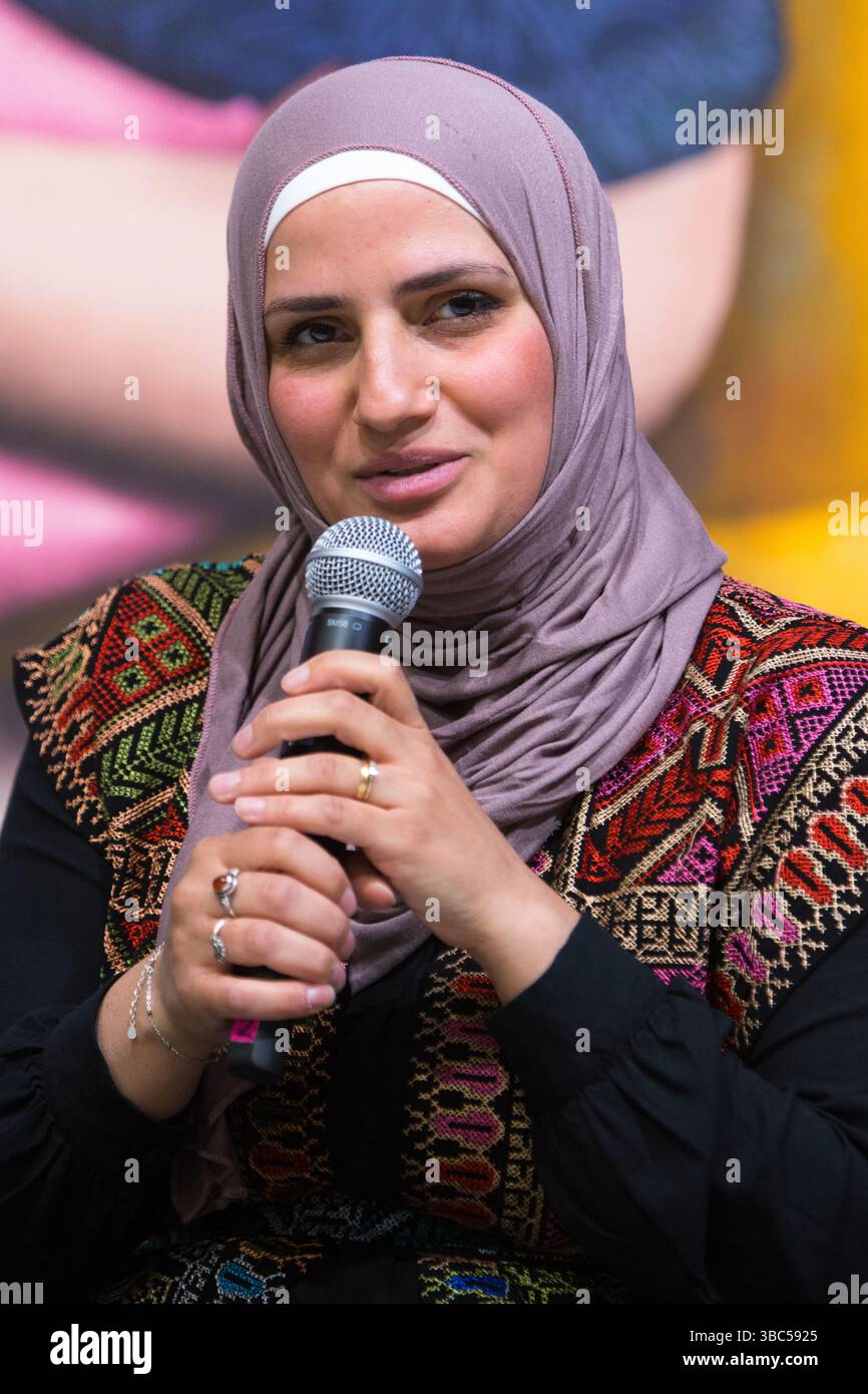 Turin, Italy. 15th May 2025. Writer and activist Alae Al Said is guest ...