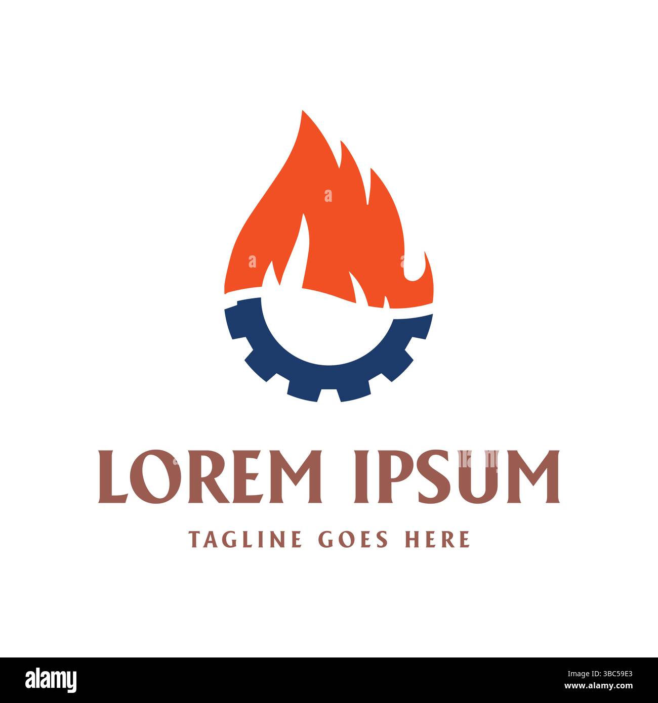 Simple Minimalist Burn Flame Fire with Gear for Casting or Forged ...