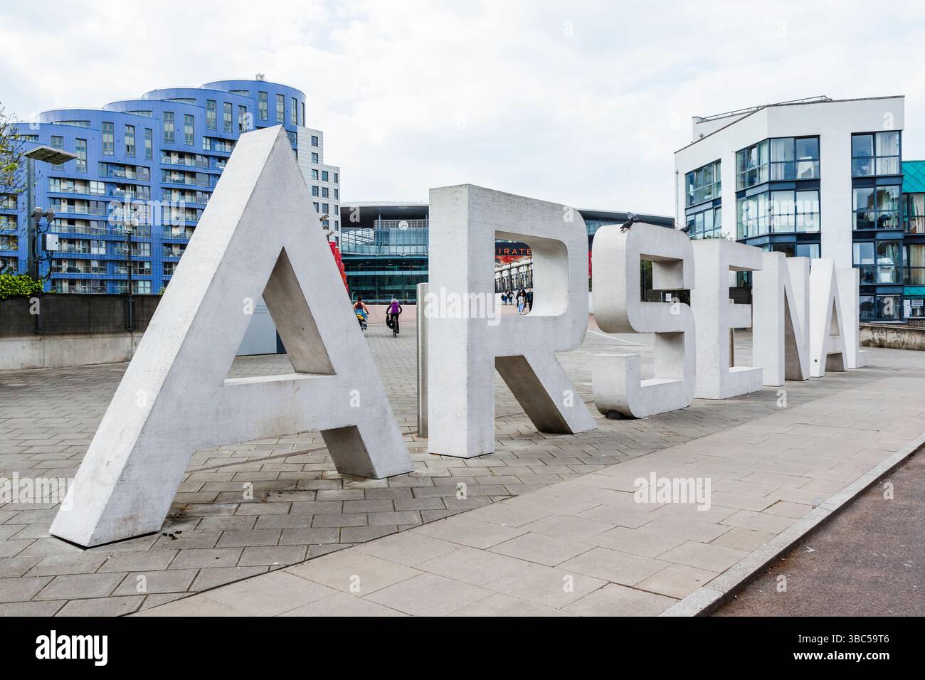 Large concrete letters spelling the club's name at the rear of the ...