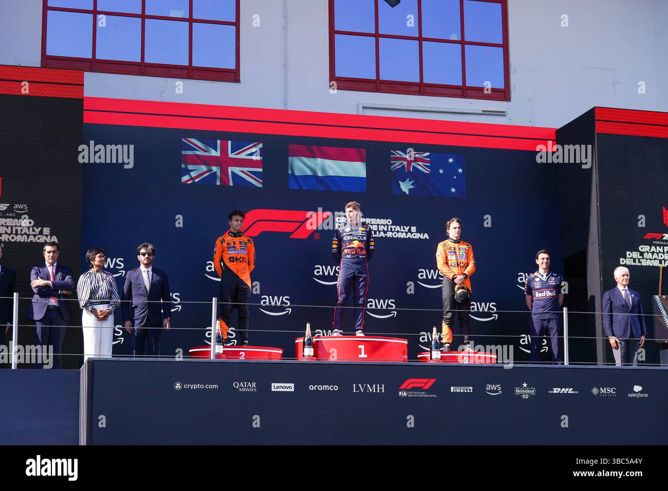 Podium of the Race Formula 1 AWS Gran Premio del Made in, Italy. , . e ...