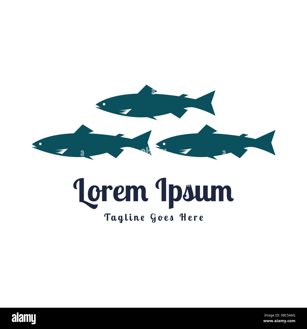 Simple Minimalist Salmon Fish Silhouette Logo Design Vector Stock ...