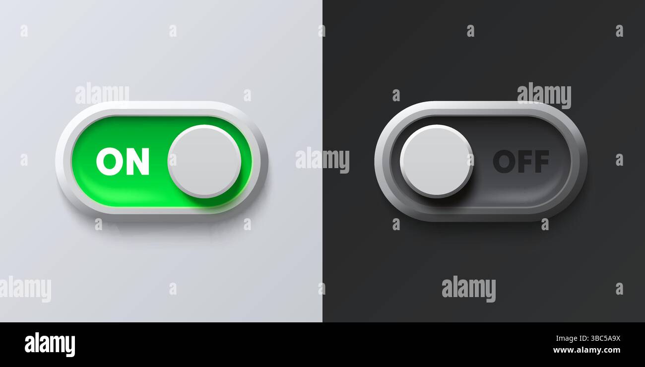 On off switch button ui isolated white background. Vector illustration ...