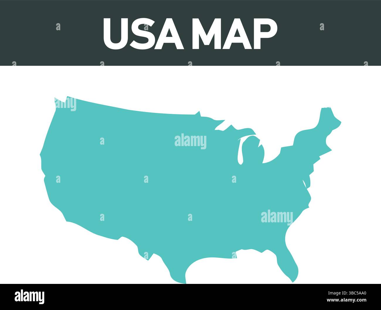 USA Map Outline - Minimalist American Geography Vector Stock Vector ...