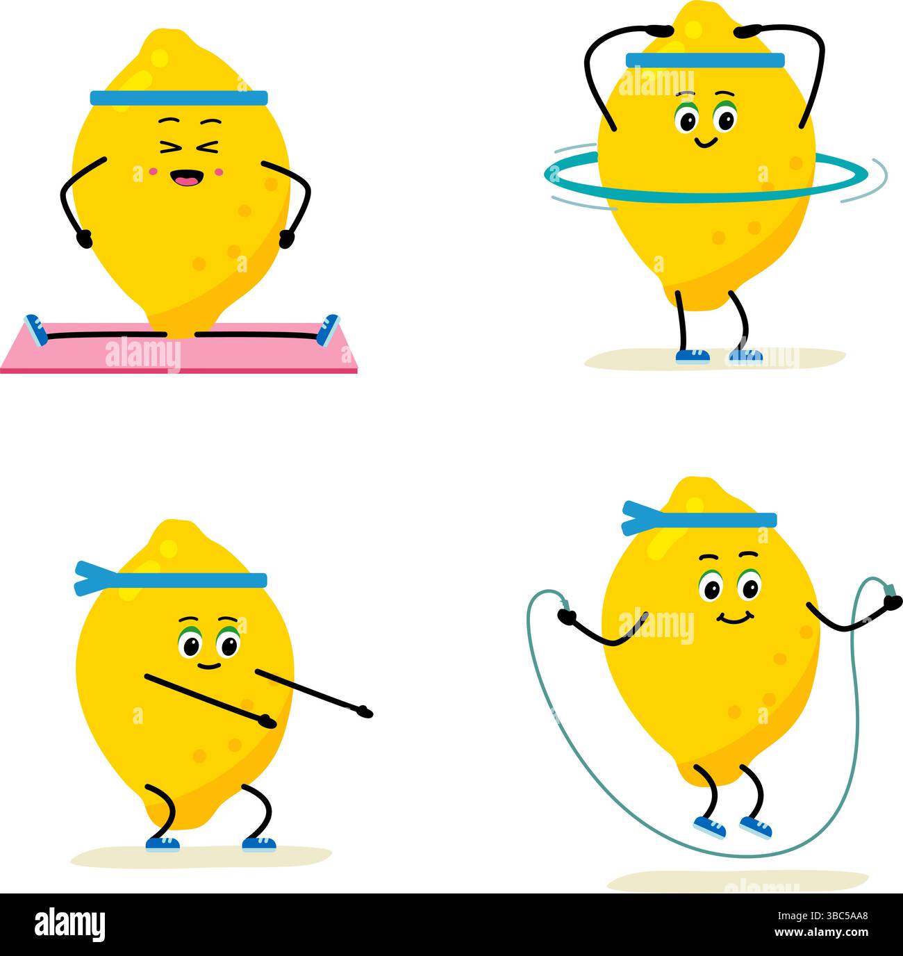 Cute Lemon character. sport - hula hoop, hoop, Skipping rope. concept ...
