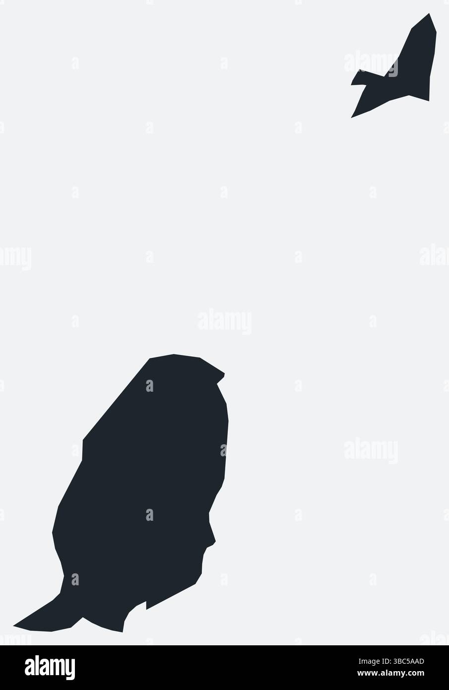 Grenada map. Just a simple border map. Shape of the country. Flat blank Grenada outline. Vector ...