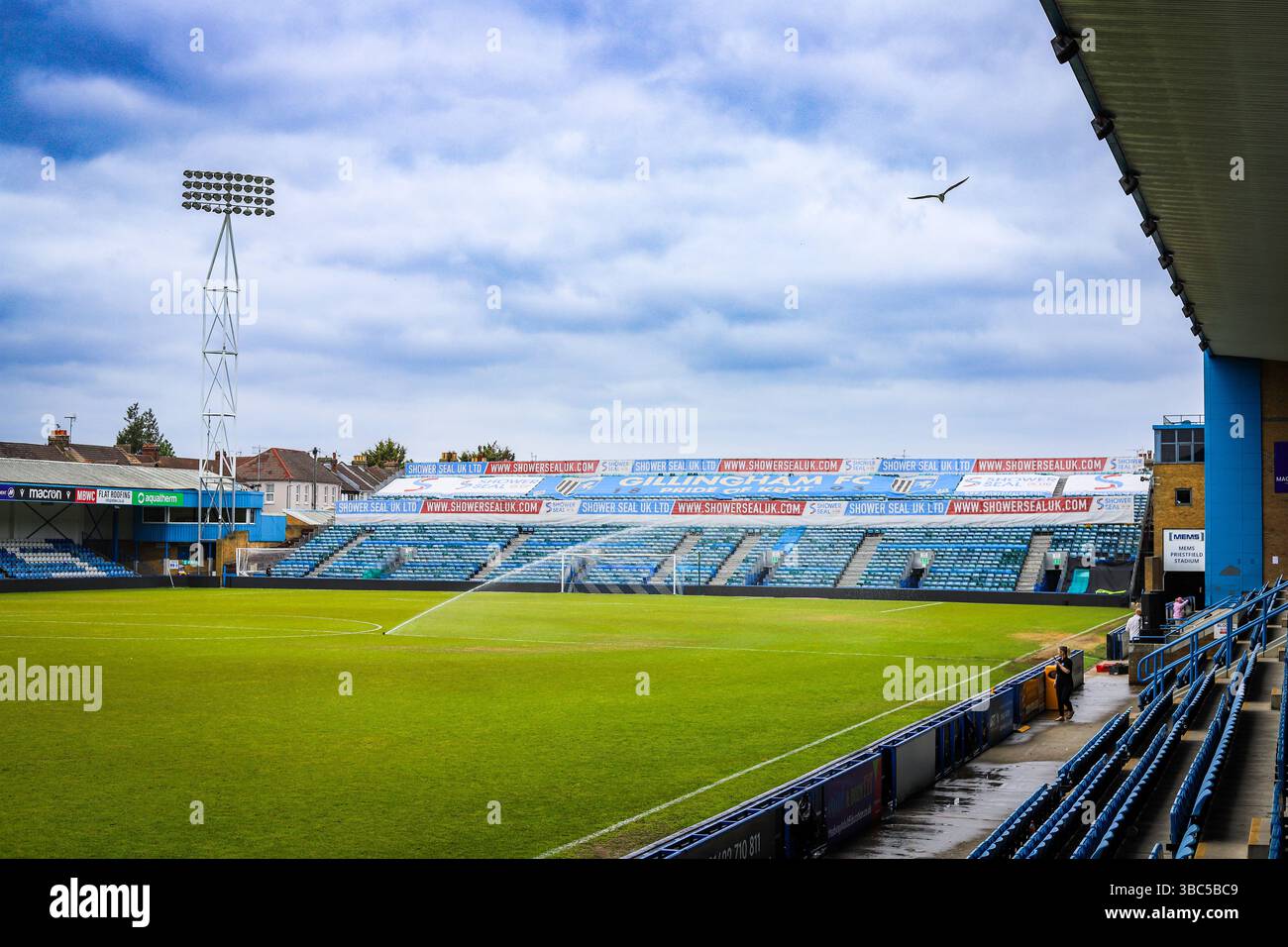 View of the pitch at Priestfield Stadium, home of The Gills, Gillingham ...