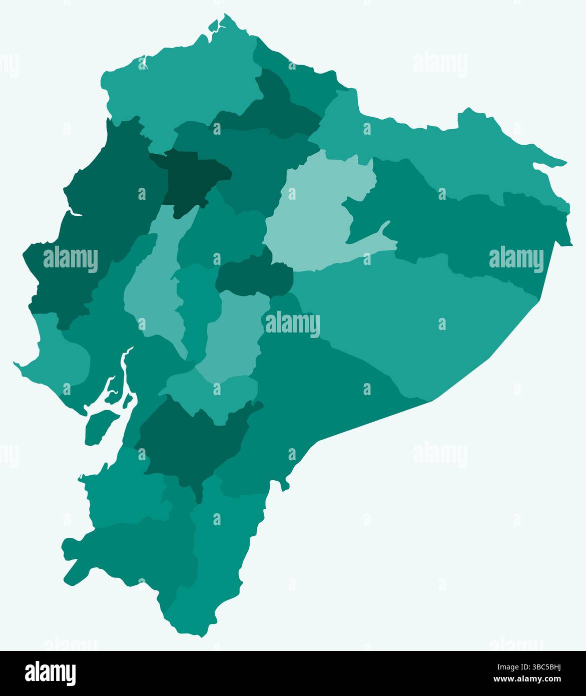 Map of Ecuador with regions. Just a simple country border map with ...