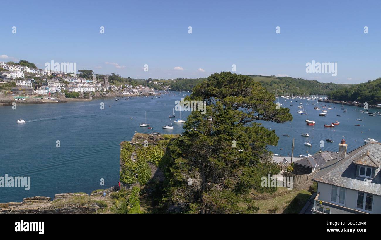 Fowey Harbour Cornwall Kernow England Stock Photo - Alamy