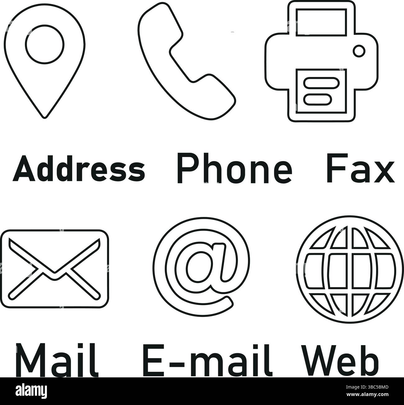 Contact location white icons Cut Out Stock Images & Pictures - Alamy
