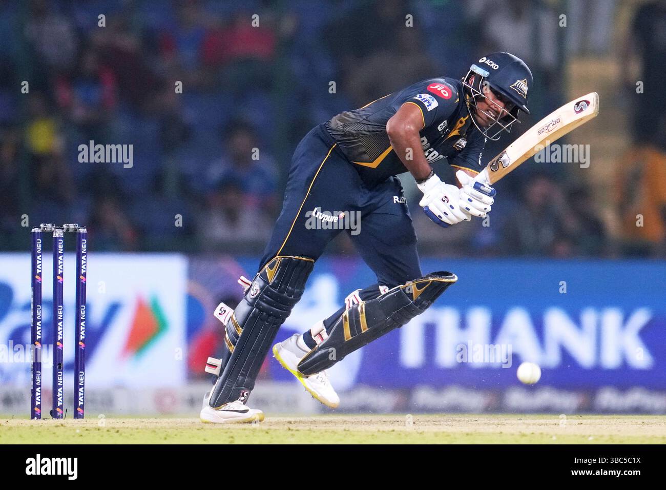 Gujarat Titans' Sai Sudharsan plays a shot during the Indian Premier ...