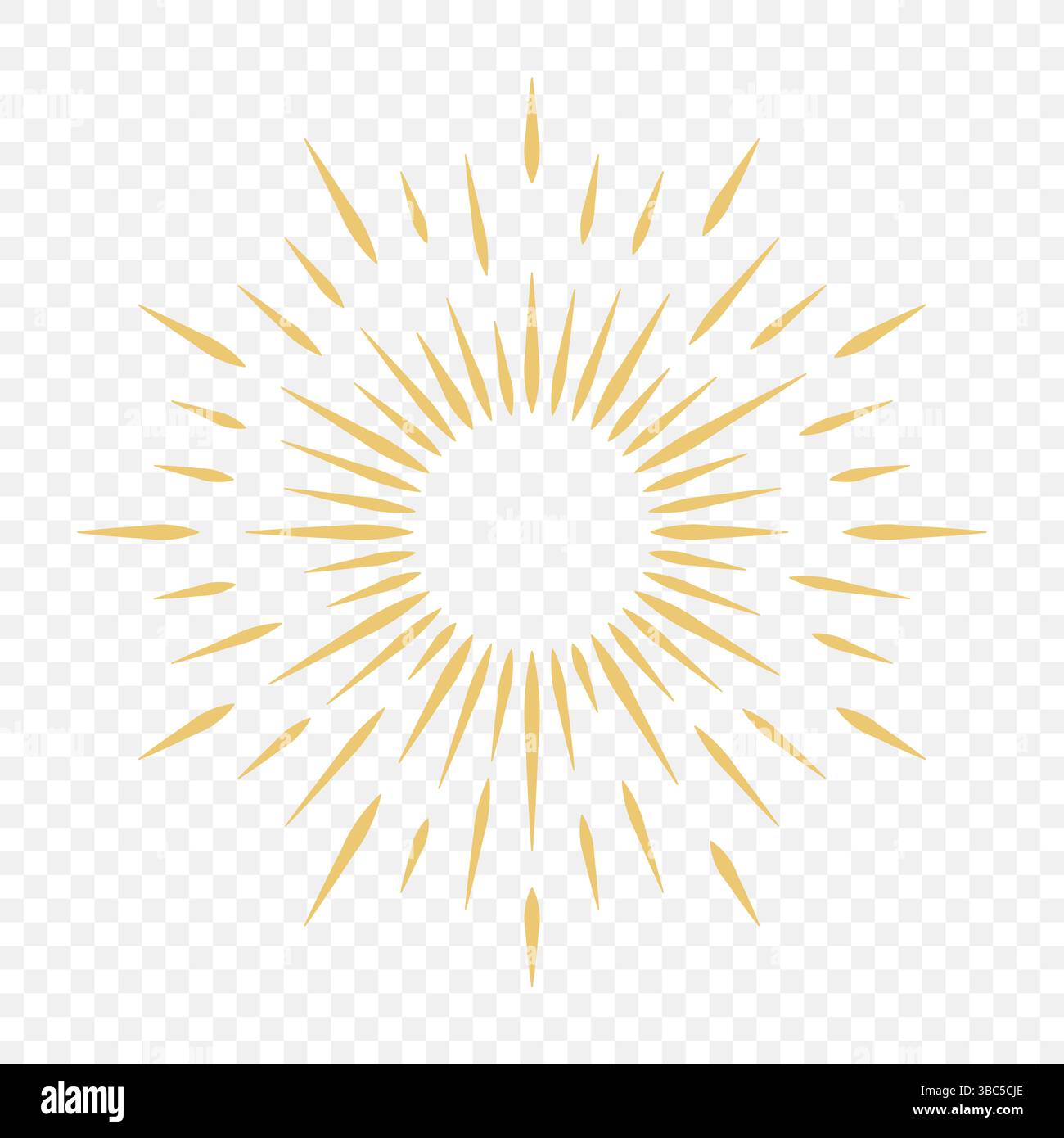 Icons with sun rays on a transparent background. A sunbeam with lines ...