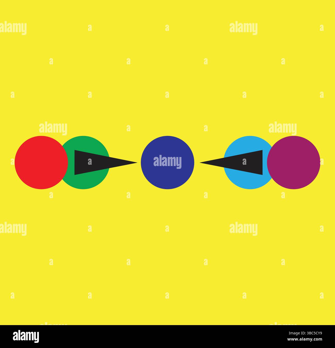 geometric dots and arrows, colorful abstract pattern with bouncing ...