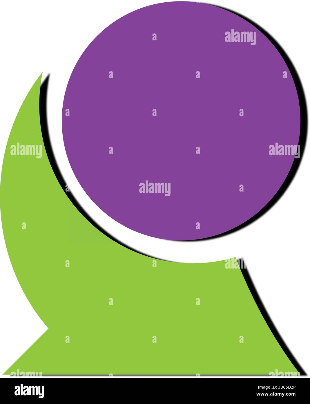 Abstract Vector Logo, Modern Geometric Design with Rotating Purple ...