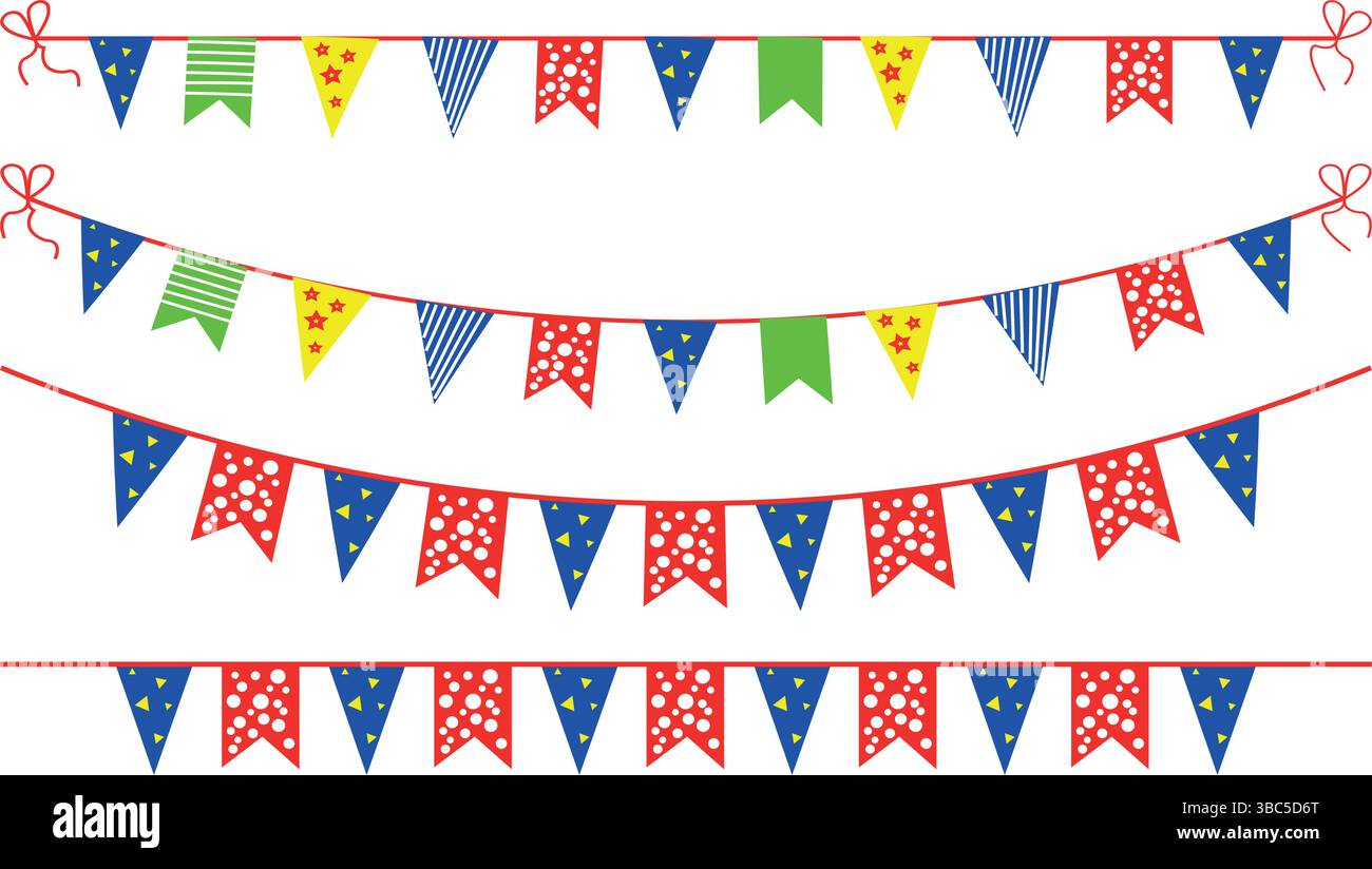 Party streamer and triangle Cut Out Stock Images & Pictures - Alamy