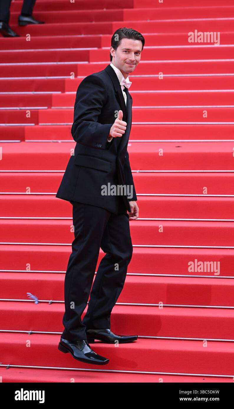 Patrick Schwarzenegger attends the premiere of The Phoenician Scheme at ...