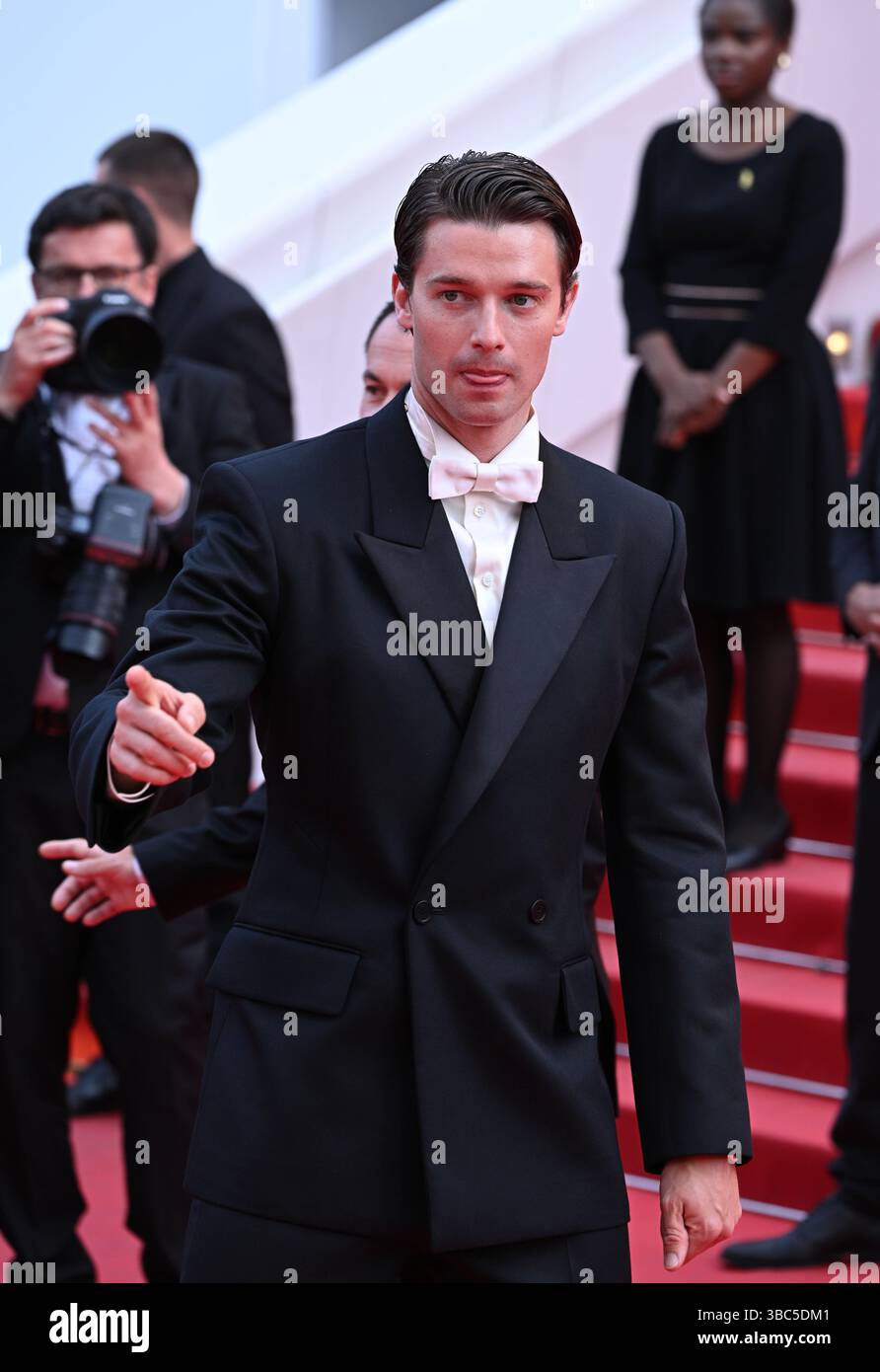 Patrick Schwarzenegger attends the premiere of The Phoenician Scheme at ...