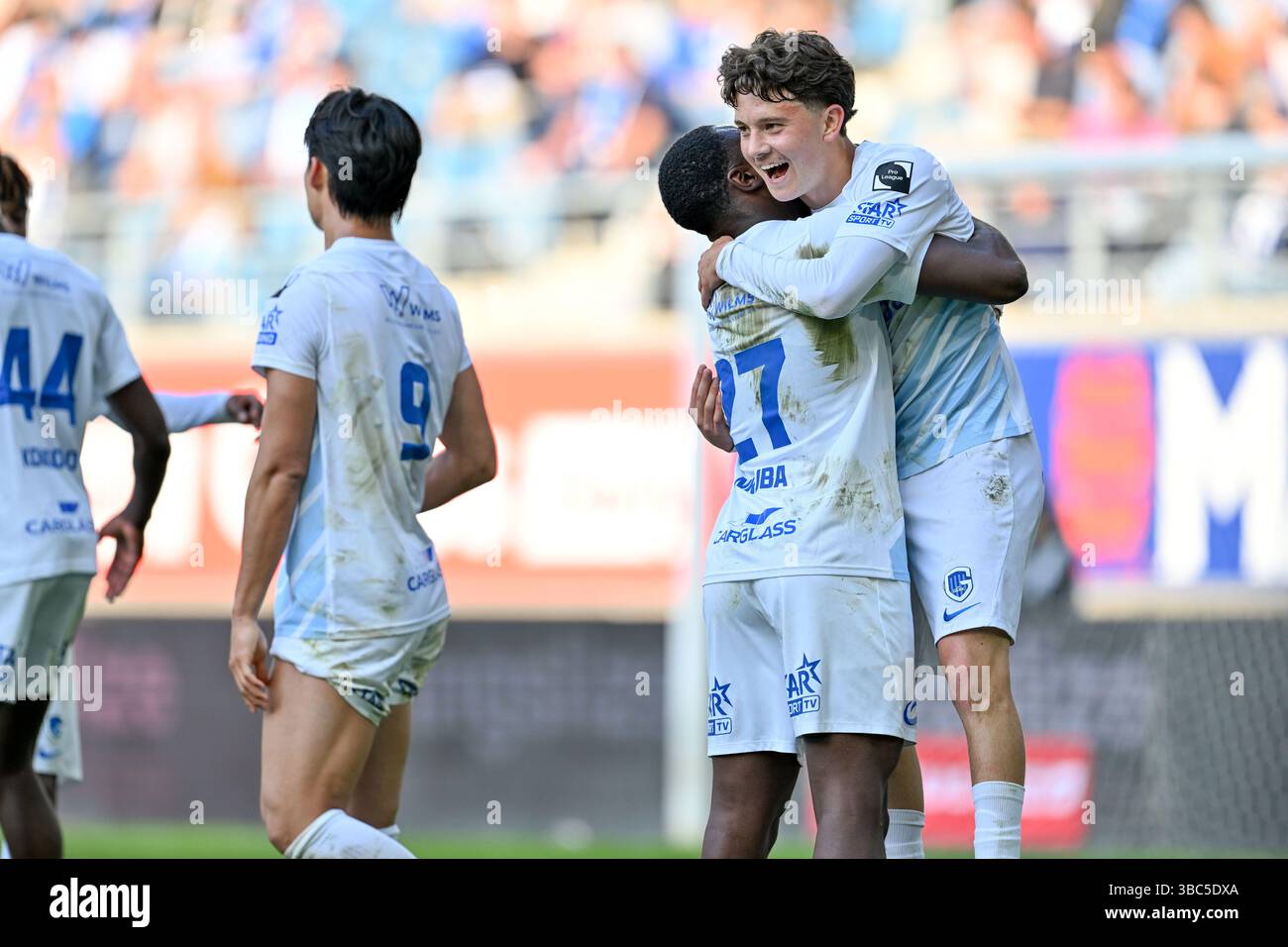 Gent, Belgium. 18th May, 2025. Konstantinos Karetsas (20) of Genk ...