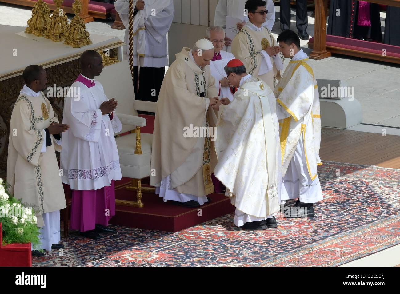 Vatican City, Italy. 18th May, 2025. Pope Leo XIV receives the ...