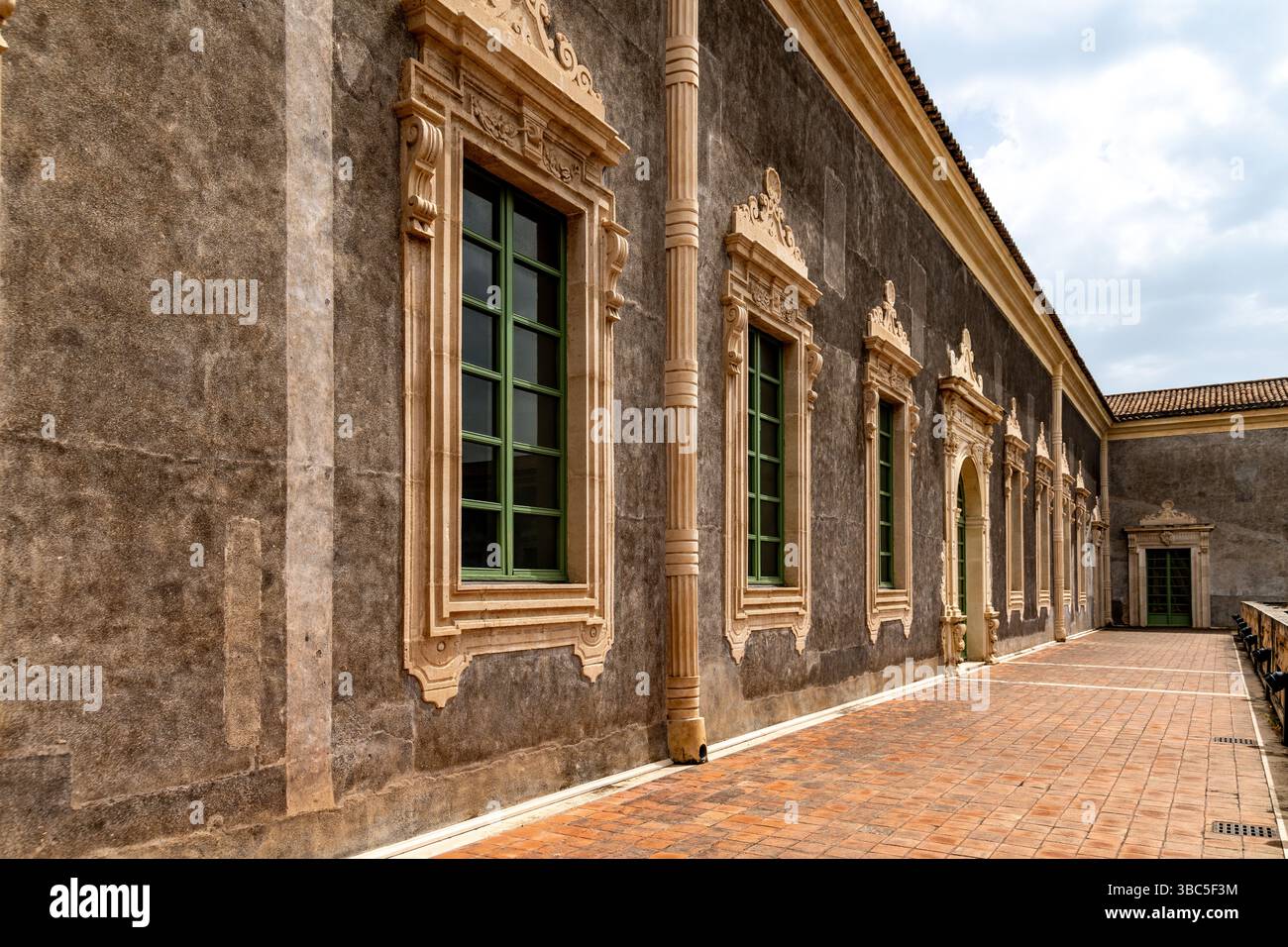 San Nicola Monastery Wall with Baroque Windows Stock Photo - Alamy