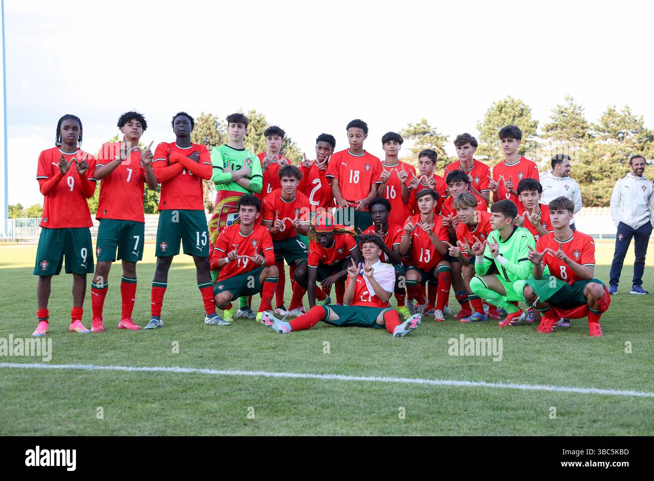 Cakovec, Croatia. 13th May, 2025. Cristiano Ronaldo junior celebrates ...