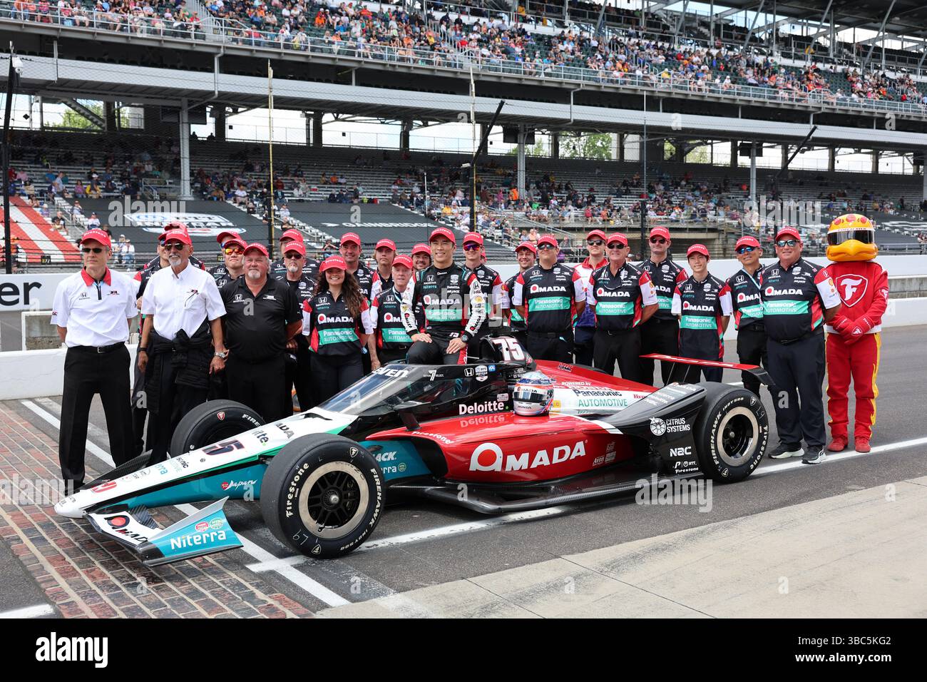 NTT INDYCAR SERIES driver, Takuma Sato (75) of Tokyo, Japan, poses for ...