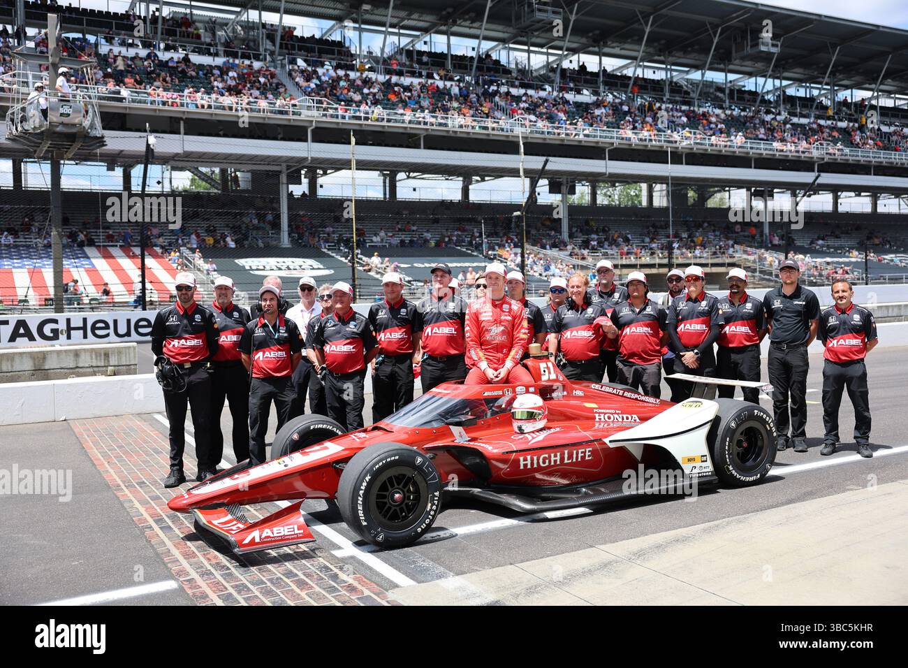 NTT INDYCAR SERIES driver, JACOB ABEL (R) (51) (USA) of Louisville, KY ...