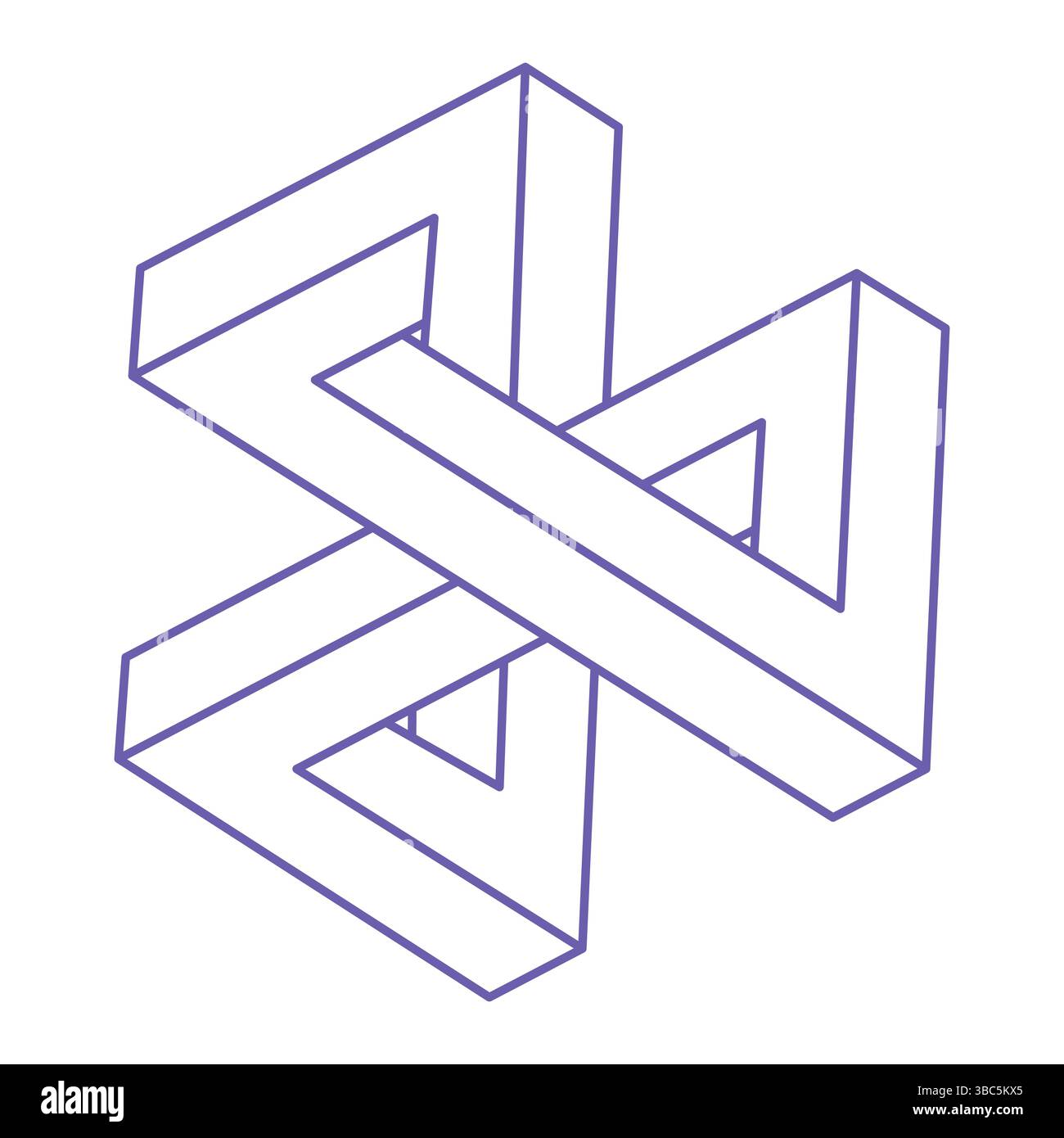 Optical illusion logo. Impossible shapes. Sacred geometry figures ...