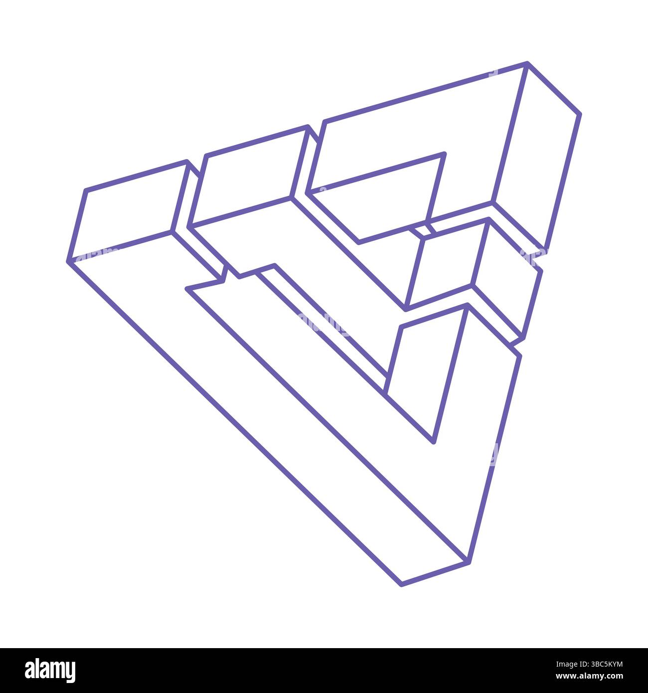 Optical illusion tattoo. Sacred geometry logo in trendy 2022 Very Peri color. Abstract eternal ...