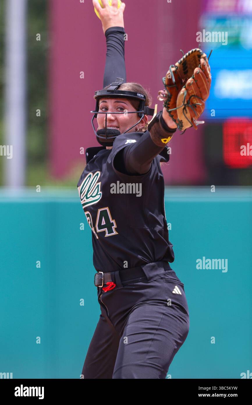 South Florida pitcher Anne Long (24) in action during an NCAA regional ...