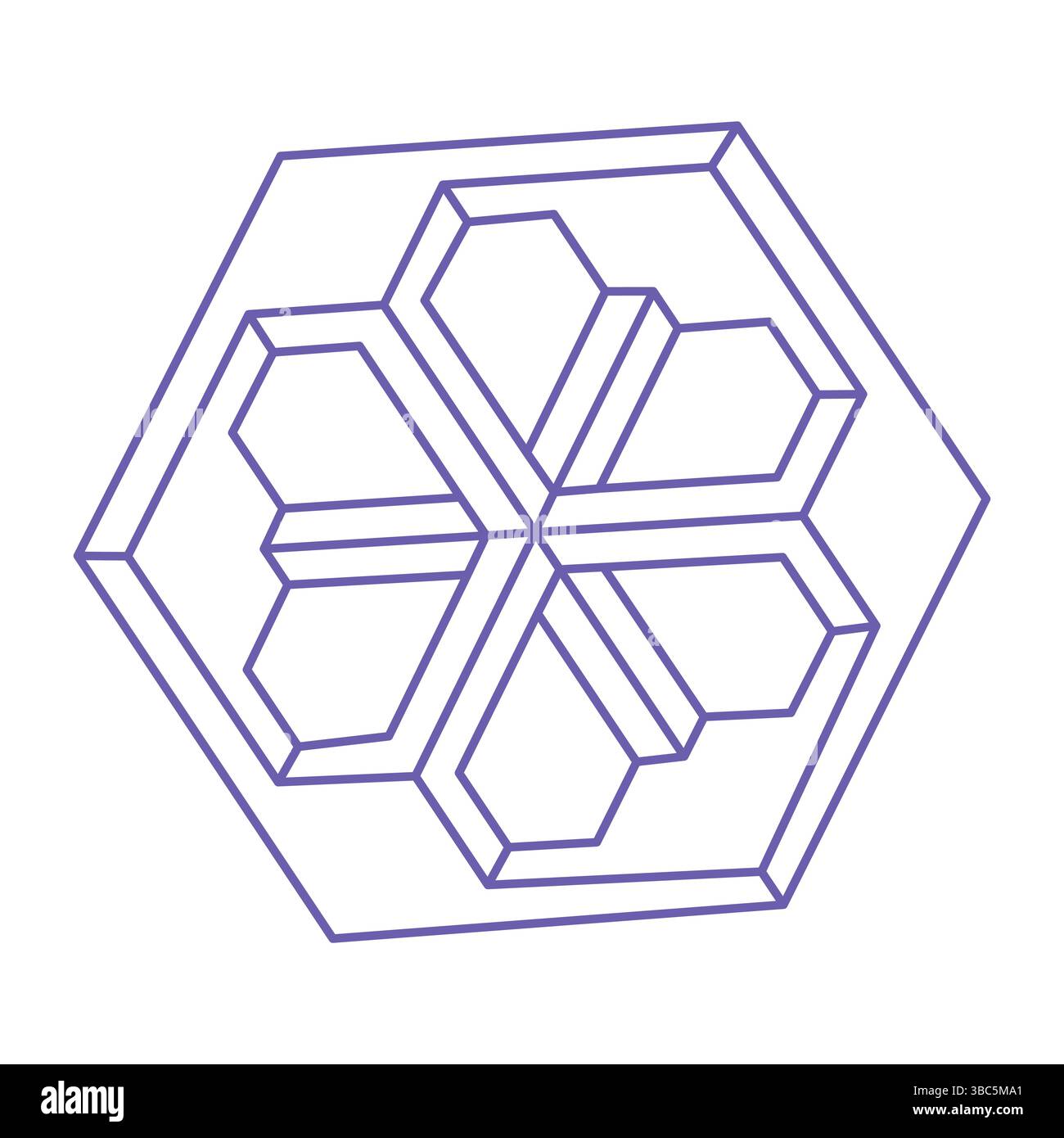 Impossible shapes. Sacred geometry figures. Optical illusion. Abstract ...