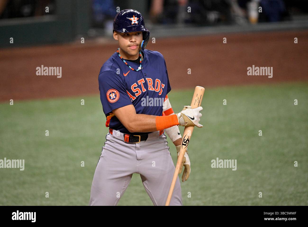 Houston Astros' Cam Smith reacts to striking out on a pitch thrown by ...
