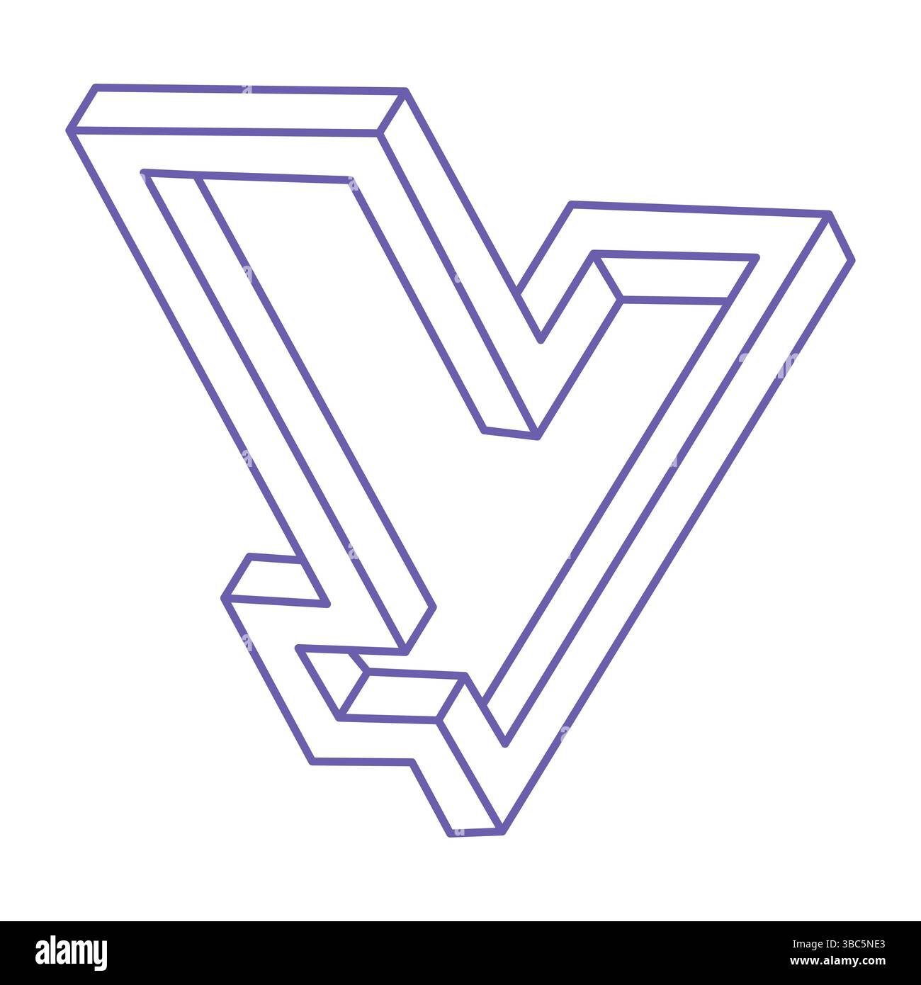 Impossible optical illusion shapes. Logo in trendy 2022 Very Peri color ...