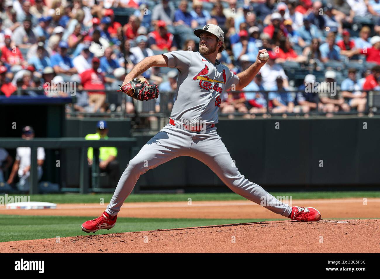 Kansas City, USA. May 18, 2025: St. Louis Cardinals starting pitcher ...