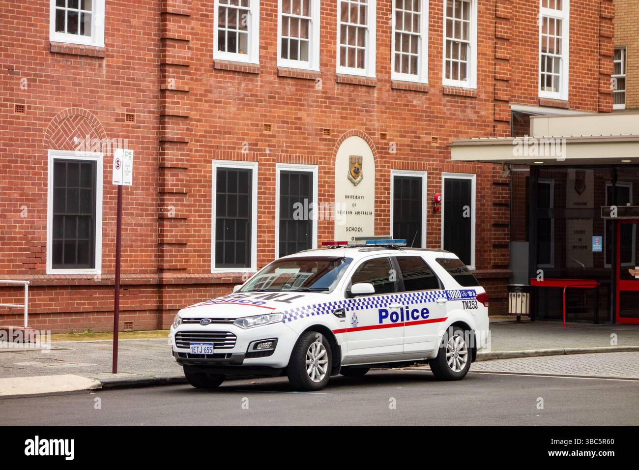 PERTH, WESTERN AUSTRALIA - JULY 13, 2018: Police Ford Territory SUV car ...