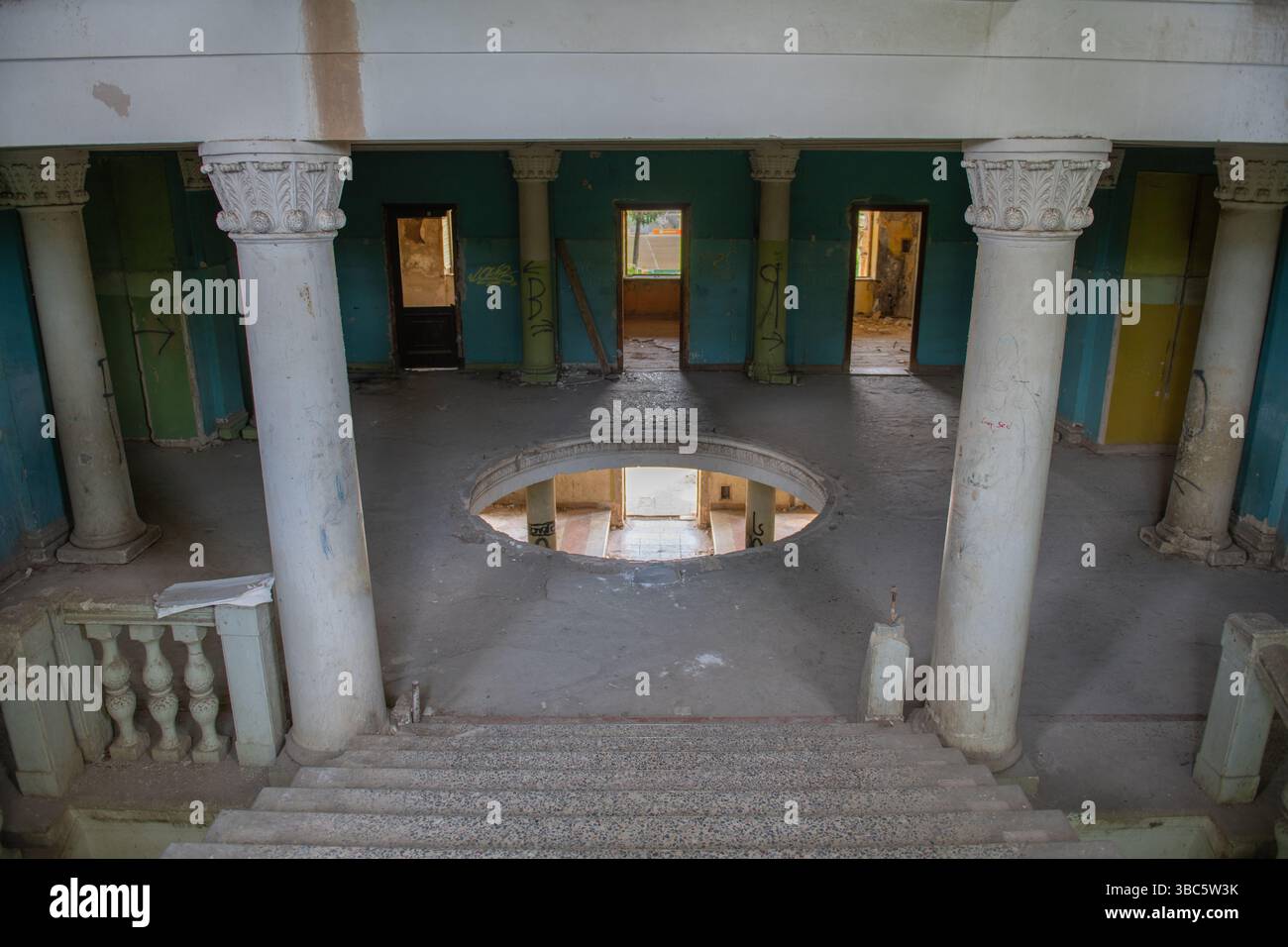 a huge atrium in the Abandoned Sanatorium in Tskaltubo Stock Photo - Alamy