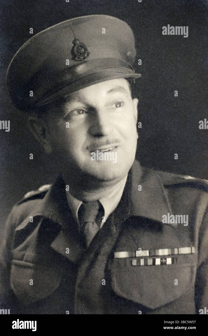 An officer of the Royal Army Medical Corps with medal ribbons for ...