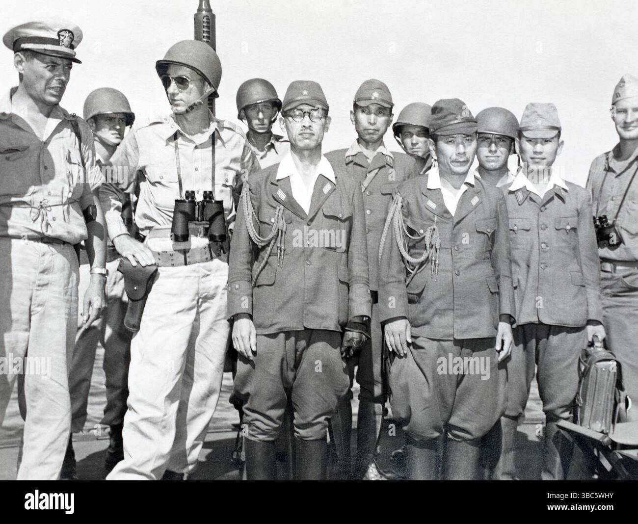 Japanese officers surrendering to US troops at Morotai, August 1945 ...
