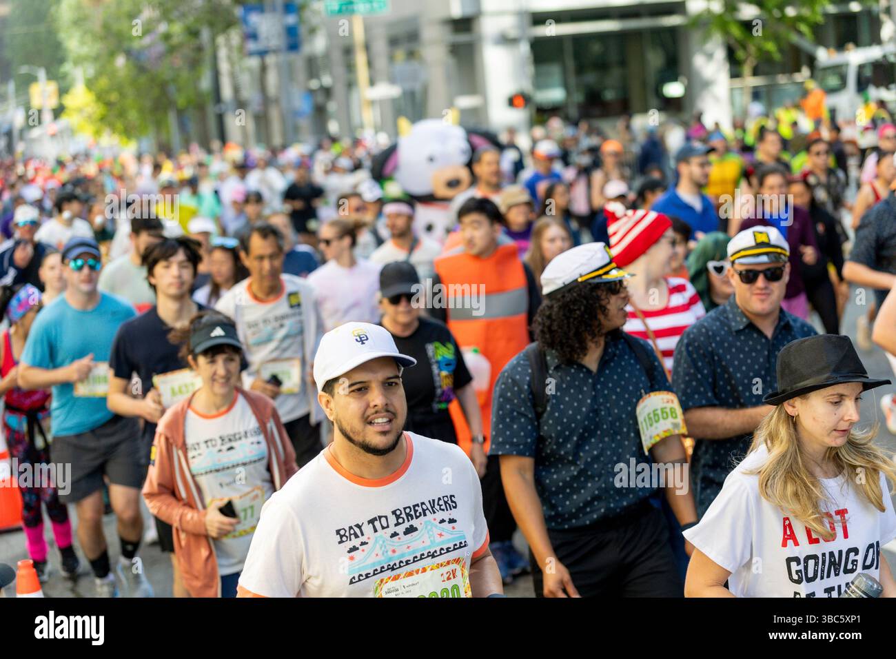 SAN FRANCISCO, CA - MAY 18: Costumed runners race during the 112th ...
