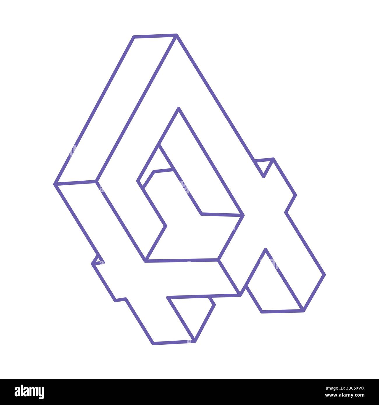 Impossible shapes, optical illusion figure, vector. Escher paradox ...
