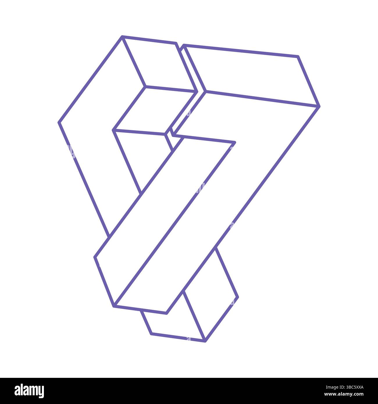 Escher paradox geometry. Optical illusion tattoo in trendy 2022 Very Peri color. Sacred ...